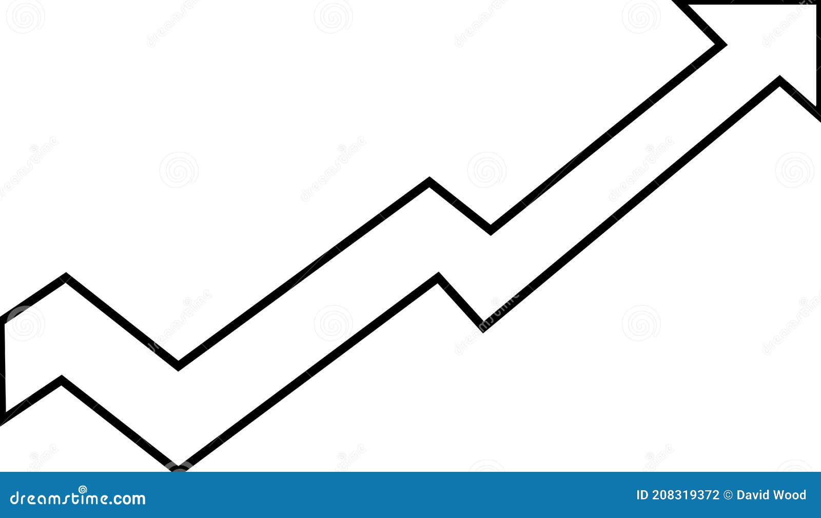 Arrow Rising Up and To the Right Stock Illustration - Illustration of ...