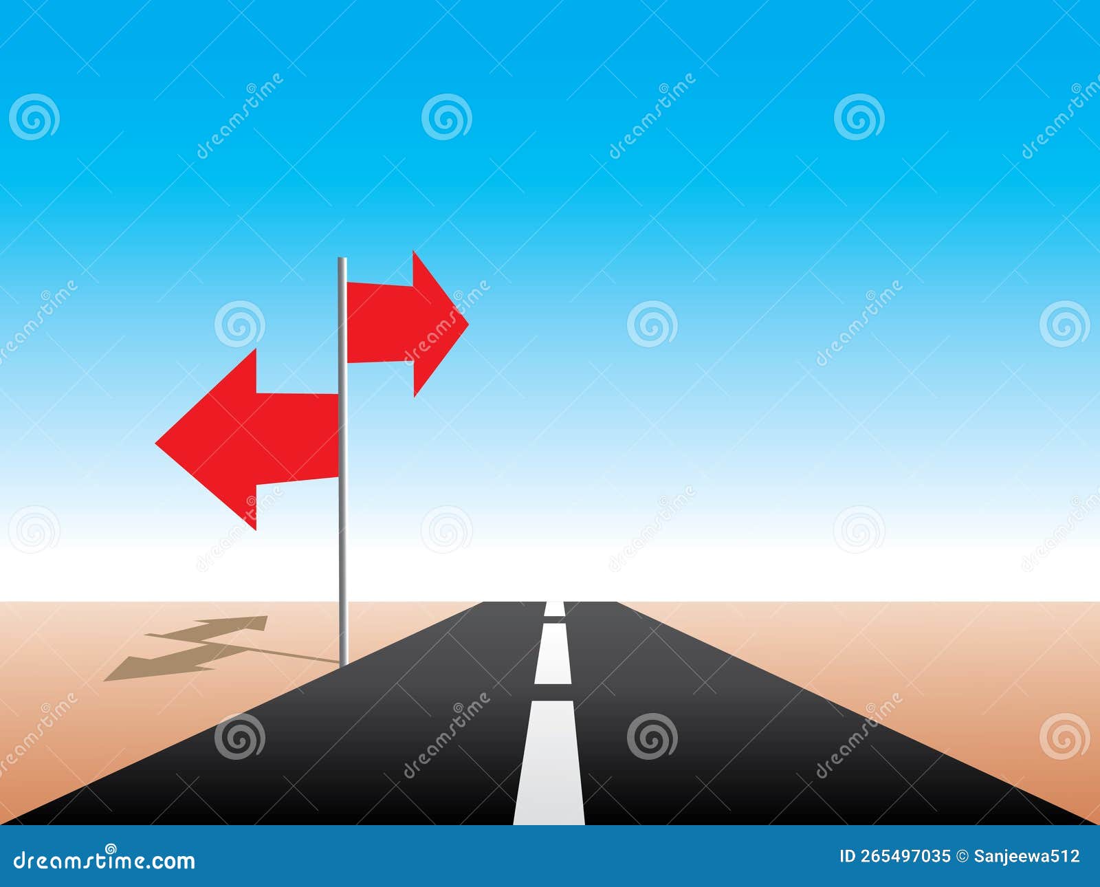 Arrow on the Road Illustrator 3d Design Vector Stock Illustration ...