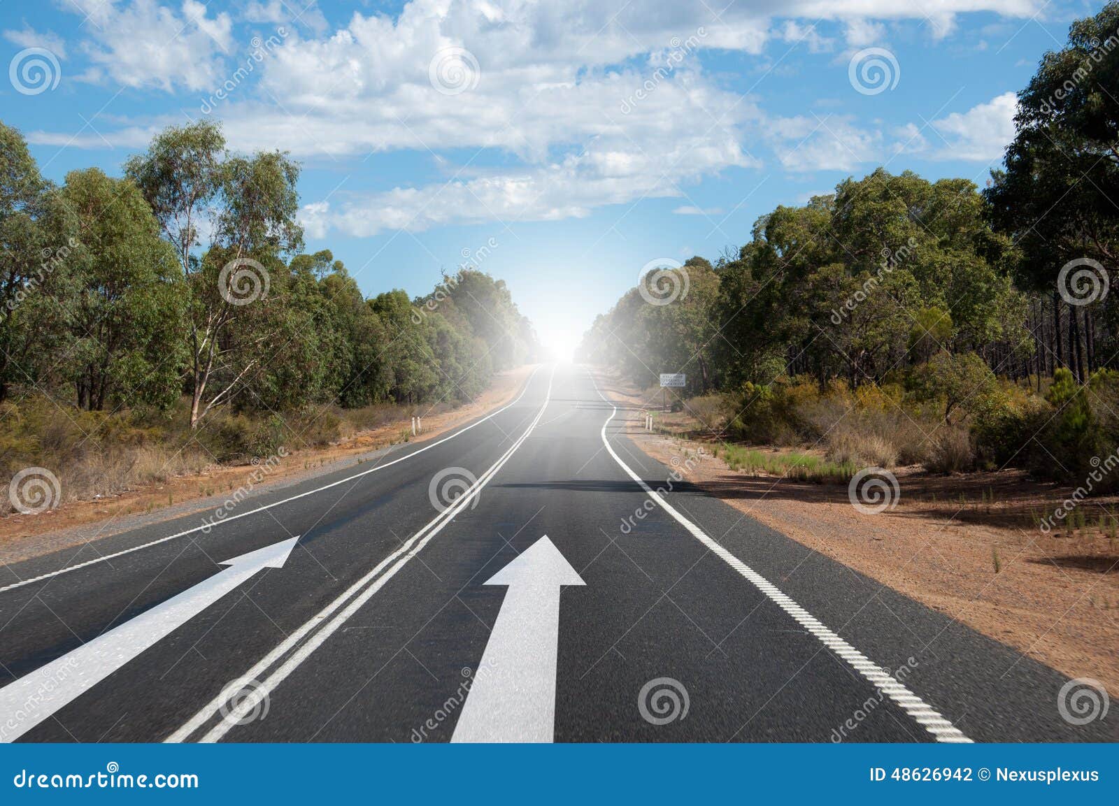 Arrow on road stock photo. Image of signboard, vehicle - 48626942