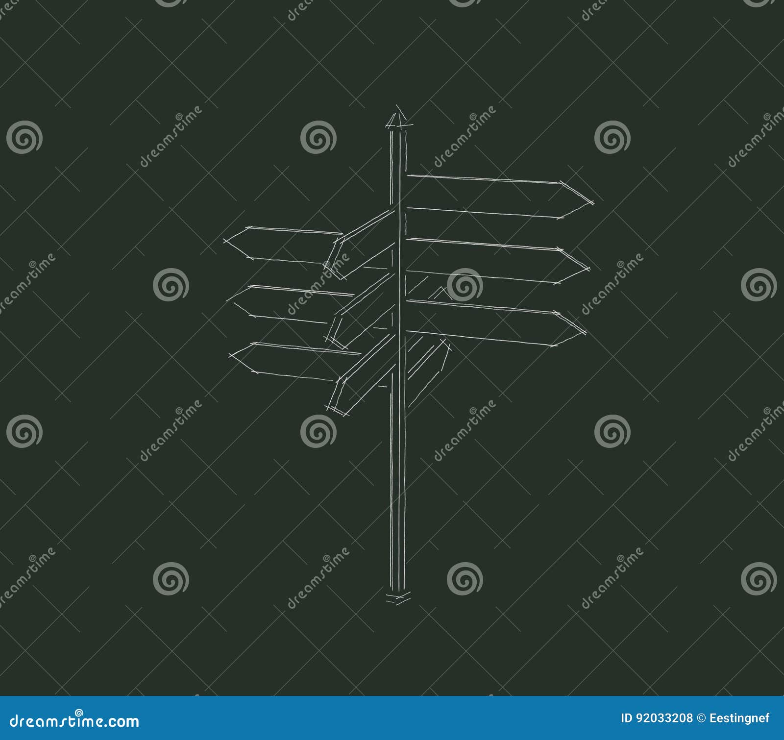 Arrow Road Sign. Sketch Illustration Stock Illustration - Illustration ...