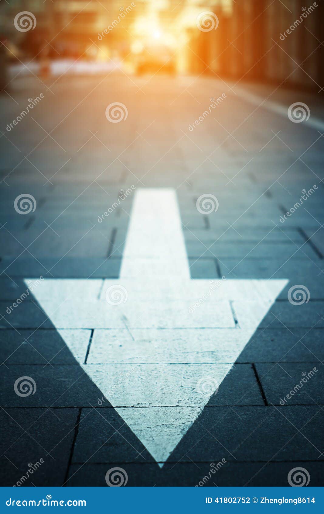 Arrow on the road stock photo. Image of pattern, asphalt - 41802752
