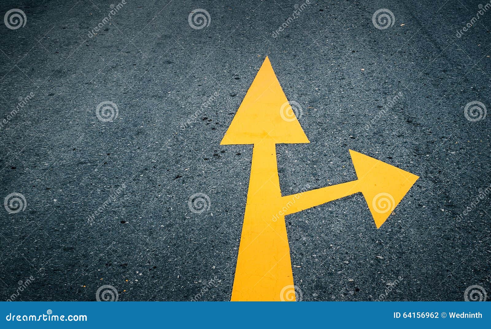 Arrow on the road, yellow stock photo. Image of grunge - 64156962