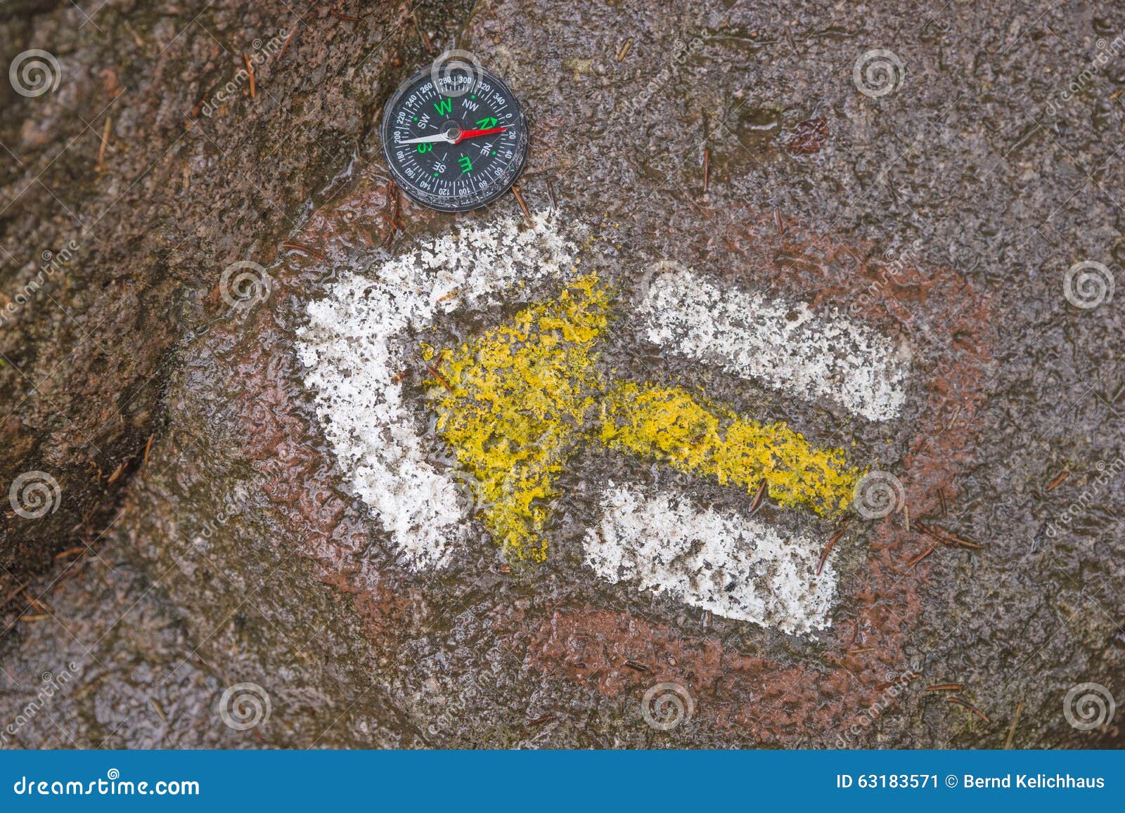 Arrow on Rock stock image. Image of outdoor, trail, adventure - 63183571