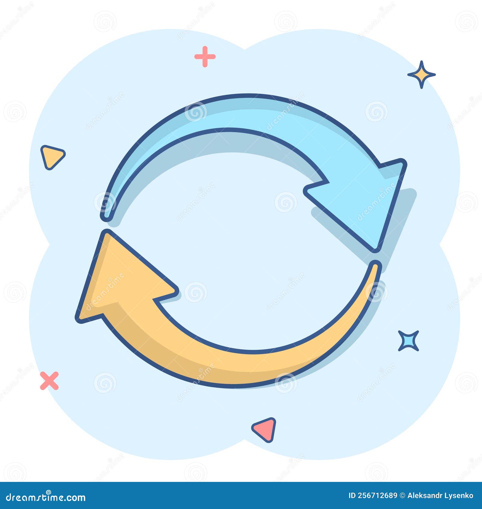 Arrow Rotation Icon In Comic Style. Sync Action Vector Cartoon ...