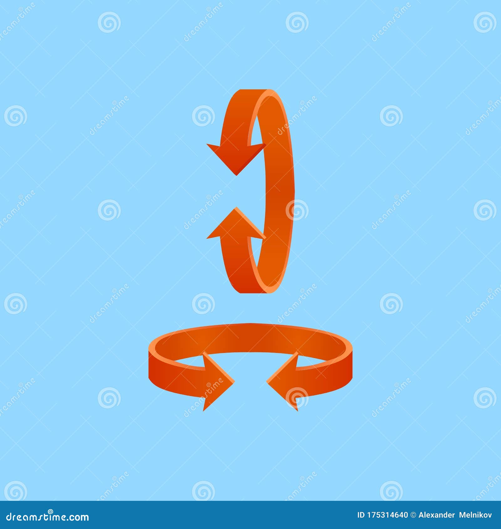 Arrow Rotation Set 3d Sign Icon. Vector Illustration Eps 10 Stock ...