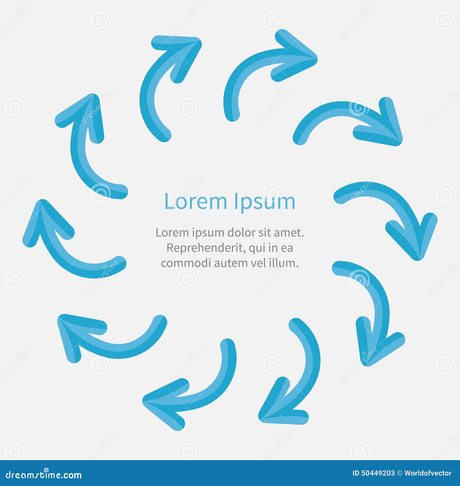 Arrow Round Frame Motion Concept Flat Design Style Stock Vector ...