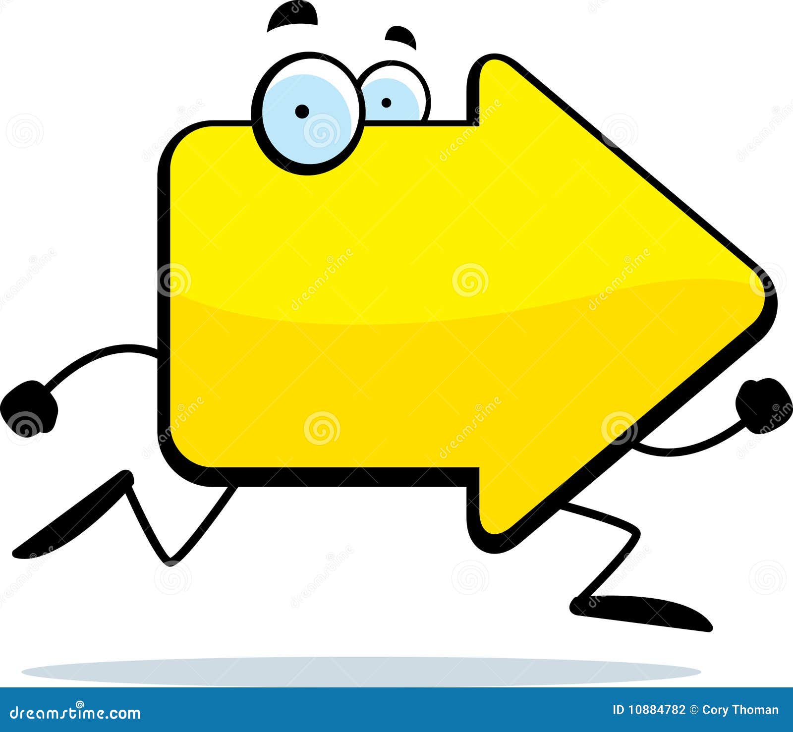 Arrow Running stock vector. Illustration of yellow, button - 10884782