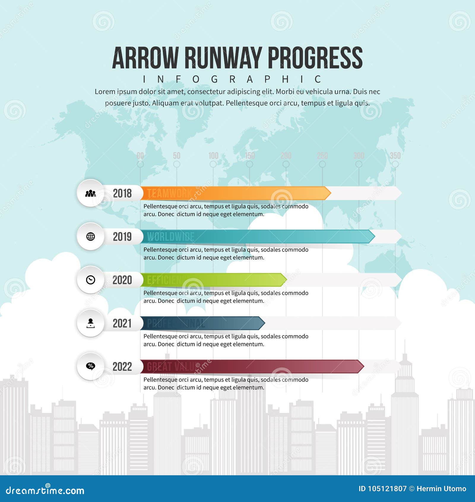 Arrow Runway Progress Infographic Stock Vector - Illustration of ...