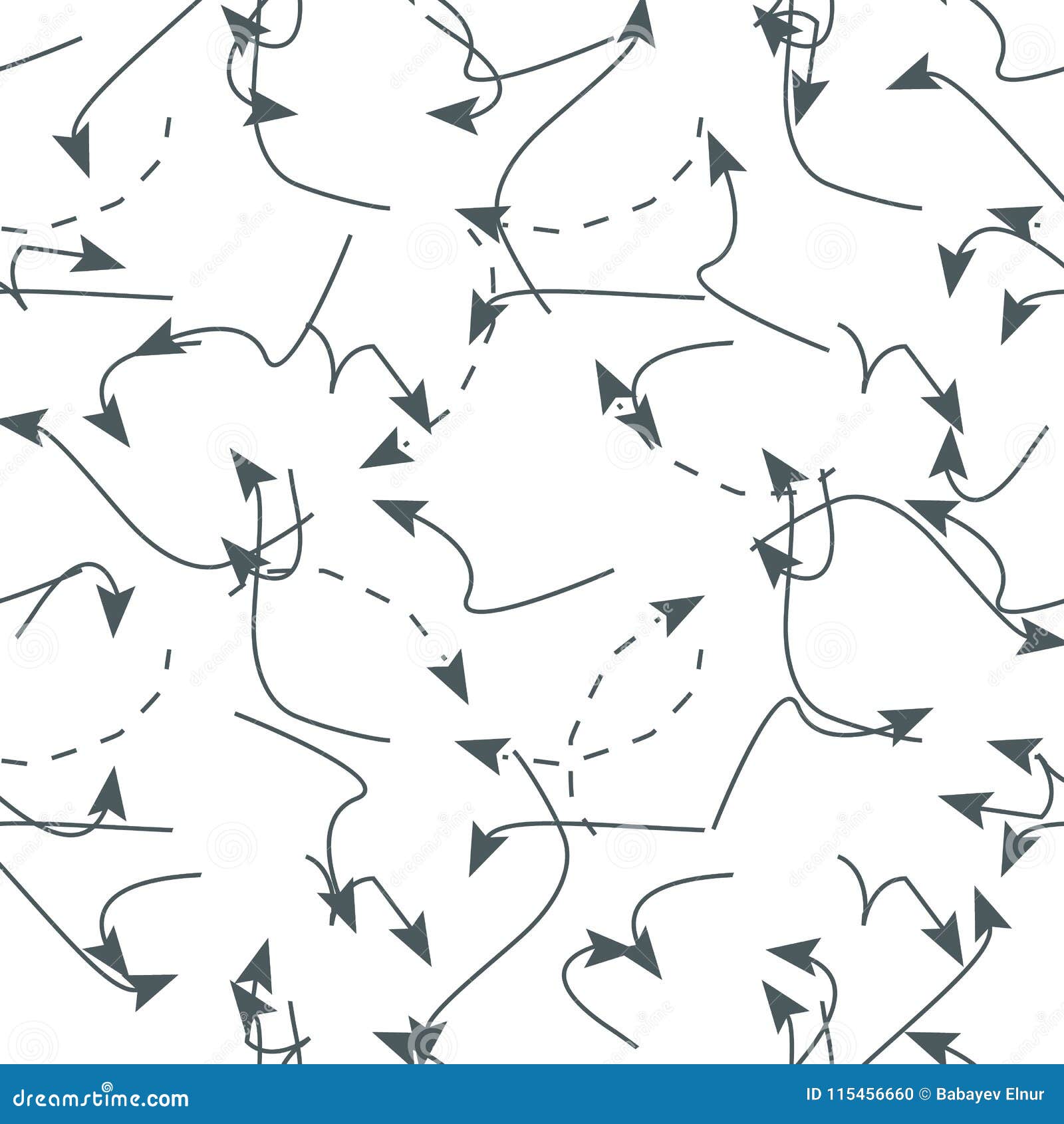 Arrow Seamless Pattern. Vector Seamless Pattern with Drawn Arrows Stock ...