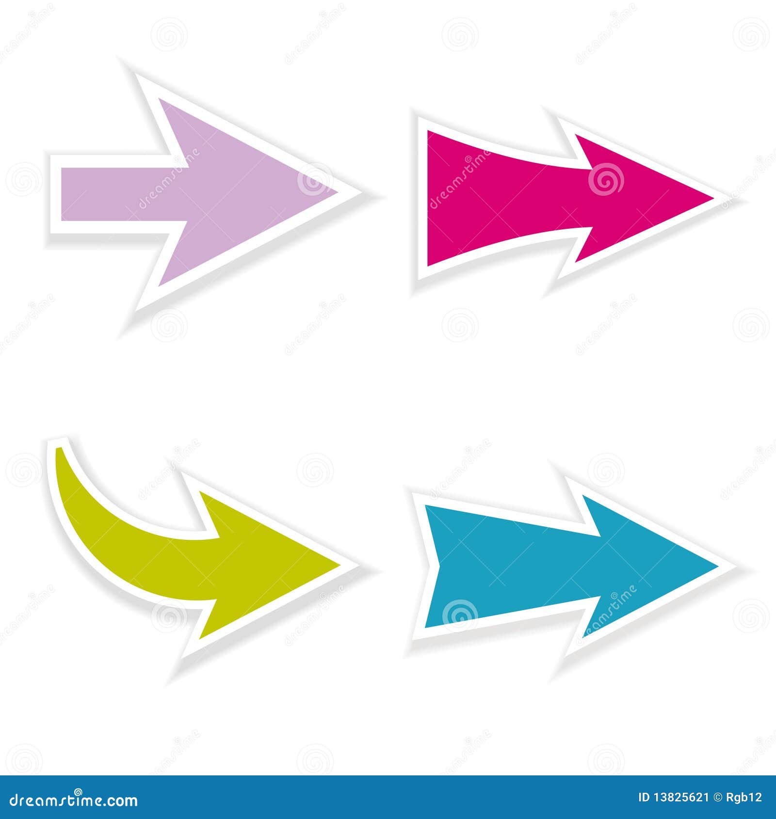 Arrow set stock vector. Illustration of perspective, green - 13825621