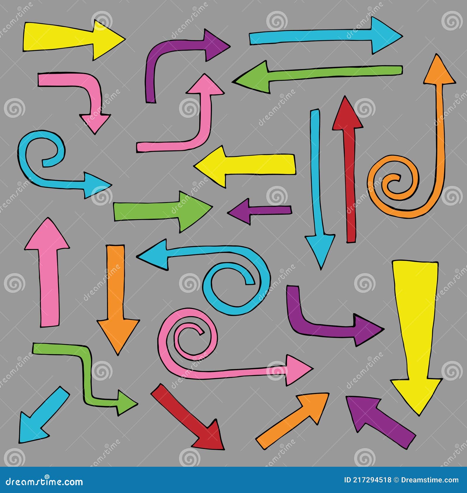 Arrow Set - a Set of Arrow Designs in Different Styles. Each Element is ...