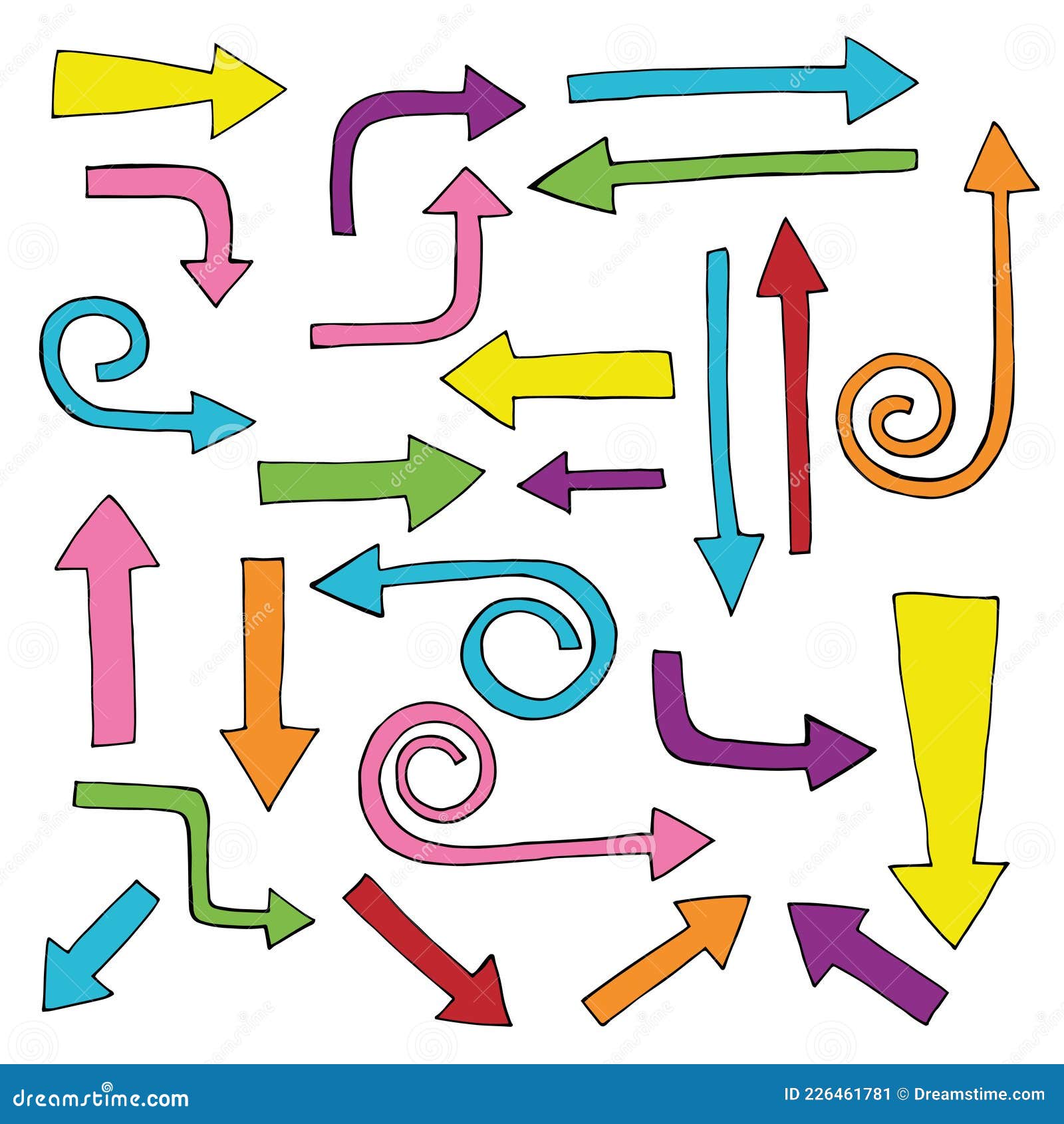 Arrow Set - a Set of Arrow Designs in Different Styles. Each Element is ...