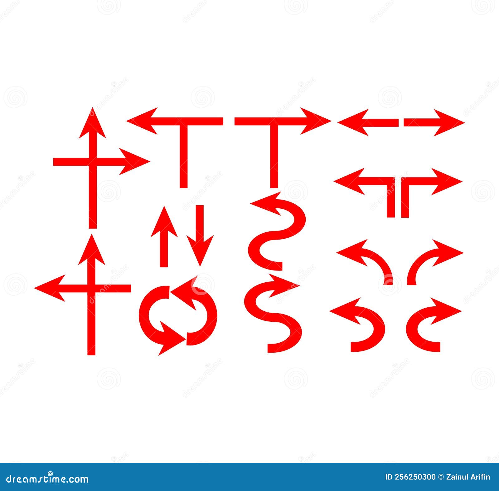 Arrow Set Guide Vector Icon Symbol Stock Vector - Illustration of ...