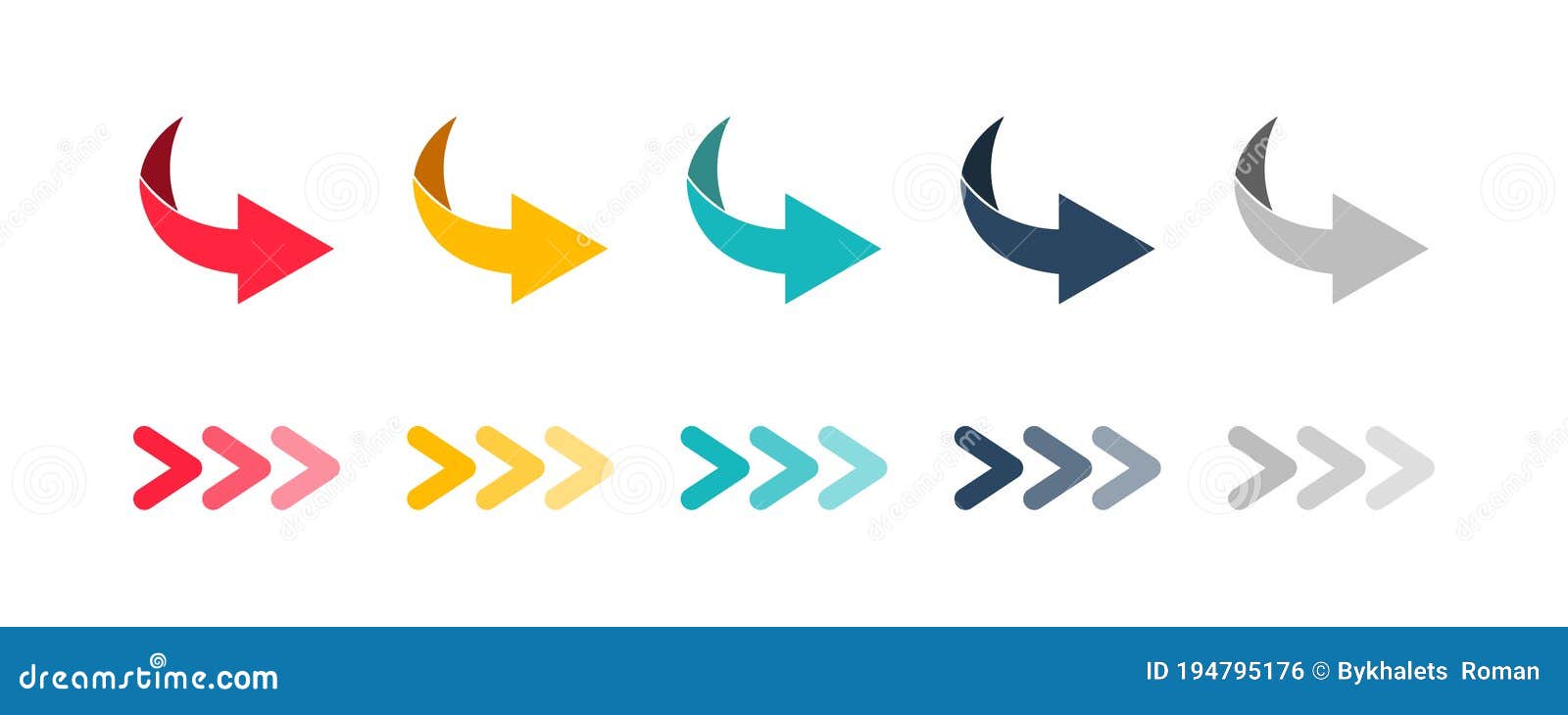 Arrow Set Icon. Colored Arrow Symbols Stock Vector - Illustration of ...