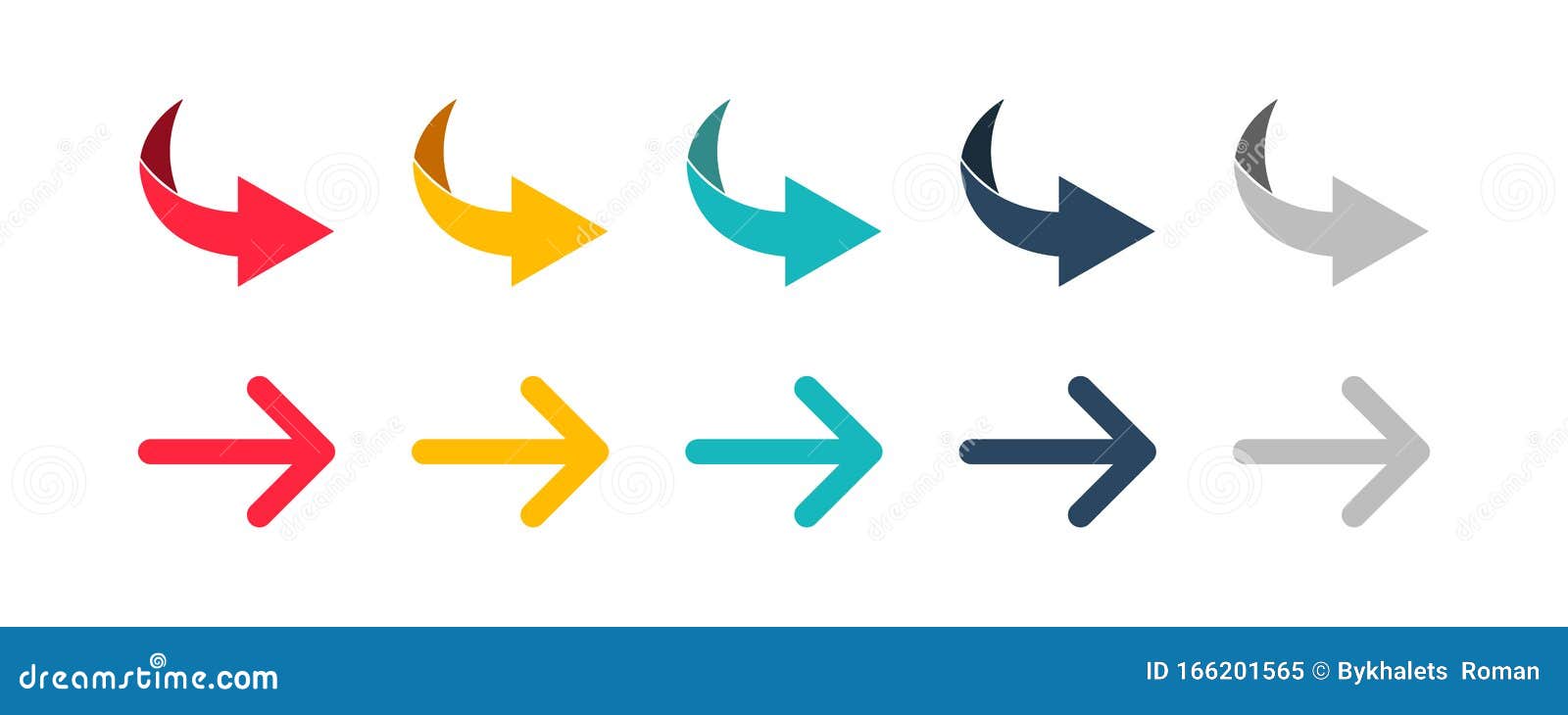 Arrow Set Icon. Colorful Arrow Symbols Stock Vector - Illustration of ...