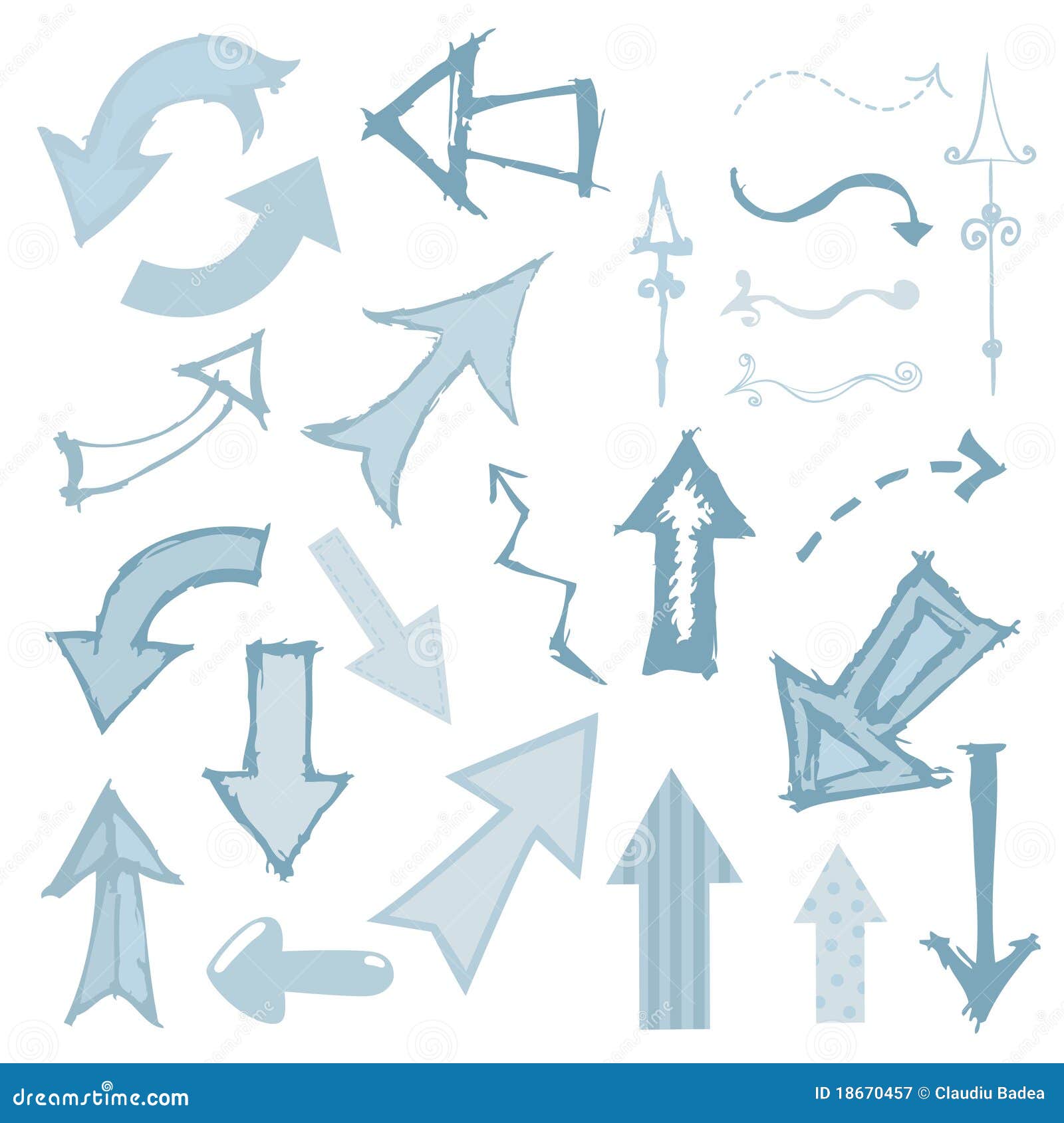 Arrow Set Monochrome stock vector. Illustration of direction - 18670457