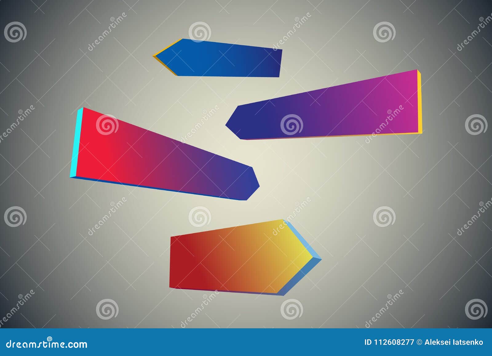Arrow Set Multicolor Gradient Vector Illustration Stock Vector ...