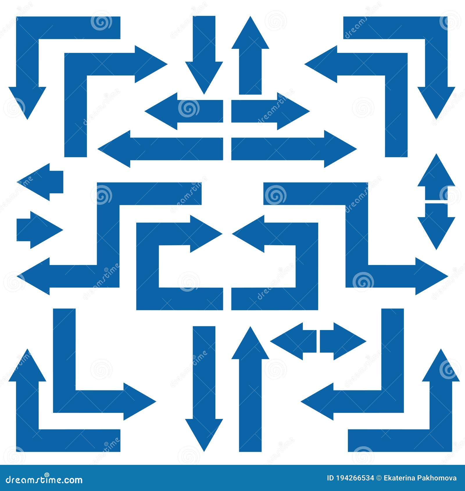 Square Arrow Set Isolated on a White Background. Stock Vector ...