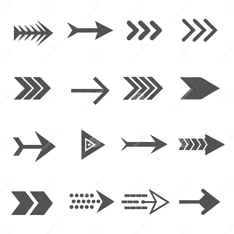Arrow Set Sign Arrow Icon Set Arrow Symbol Set Pack Directional Arrow ...