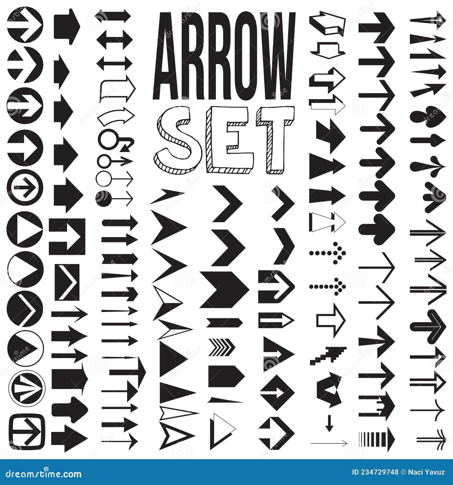 Various Arrow Signs Set, Vector Stock Vector - Illustration of guide ...