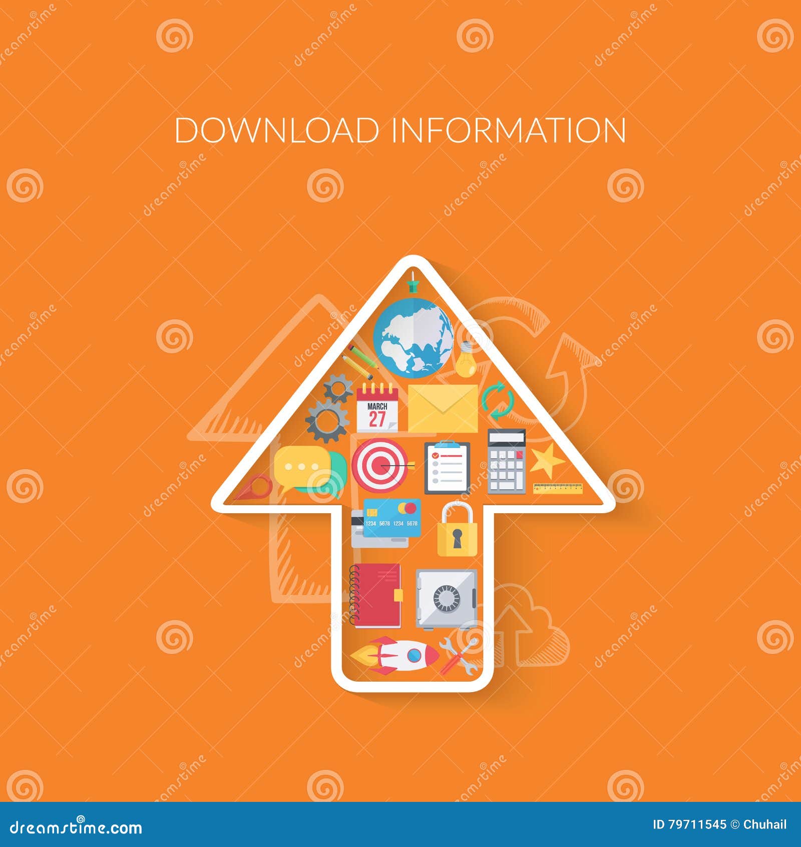 Arrow Shape and Content Symbols. Stock Vector - Illustration of colour ...