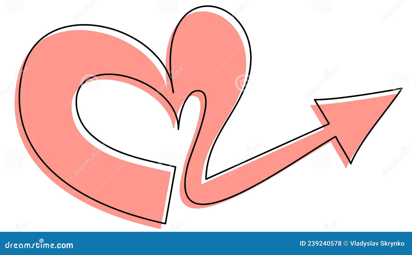 Arrow in the Shape of a Heart with Upward Movement. Stock Vector ...