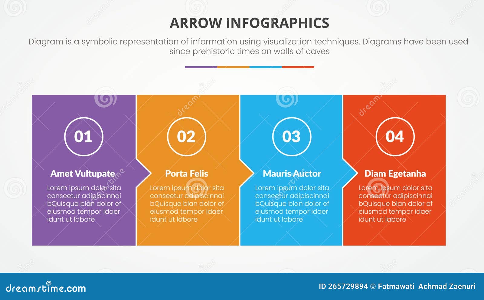 Arrow Shape Infographic Concept with Square Rectangle Shape for Slide ...