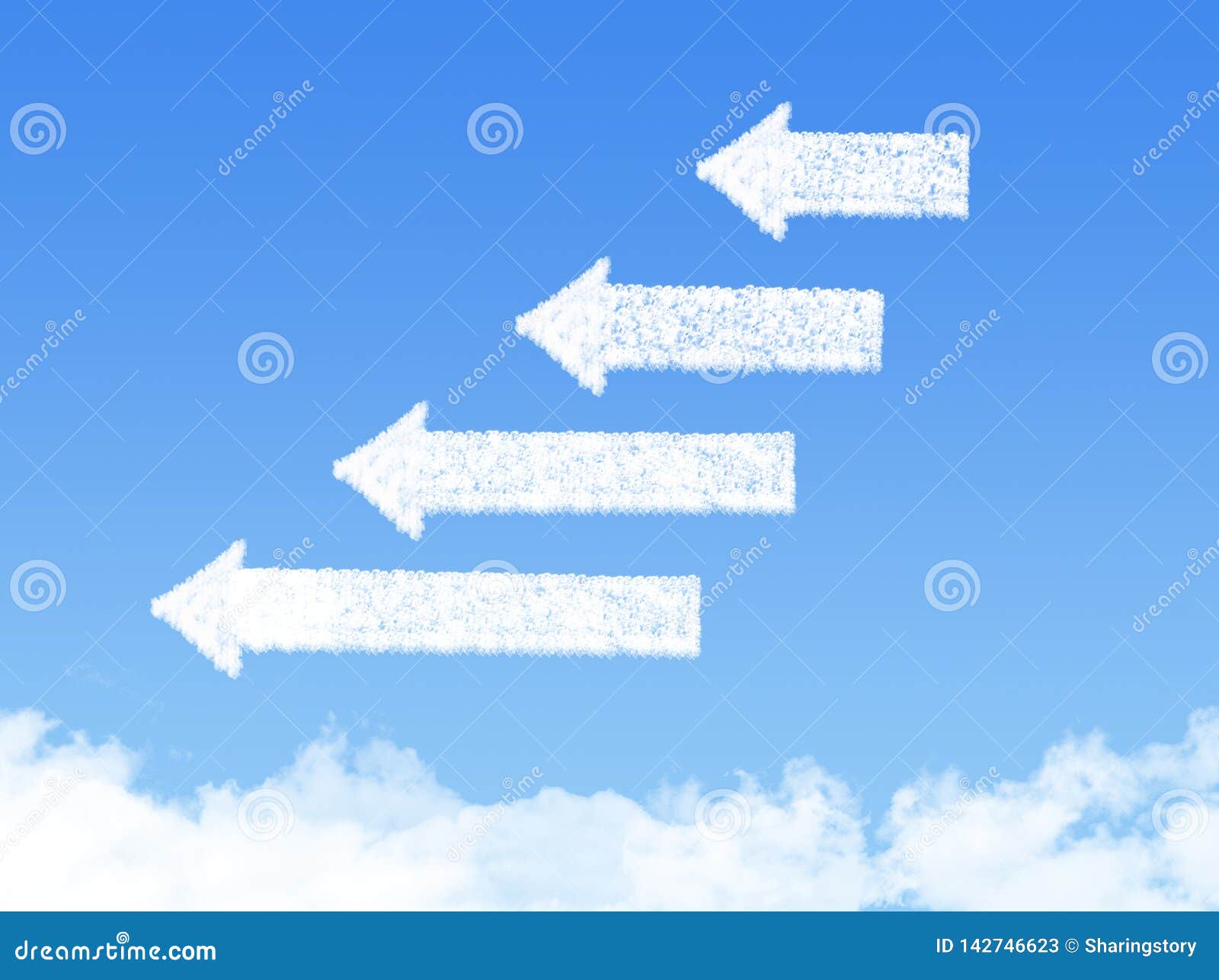 Arrow shaped cloud stock illustration. Illustration of float - 142746623