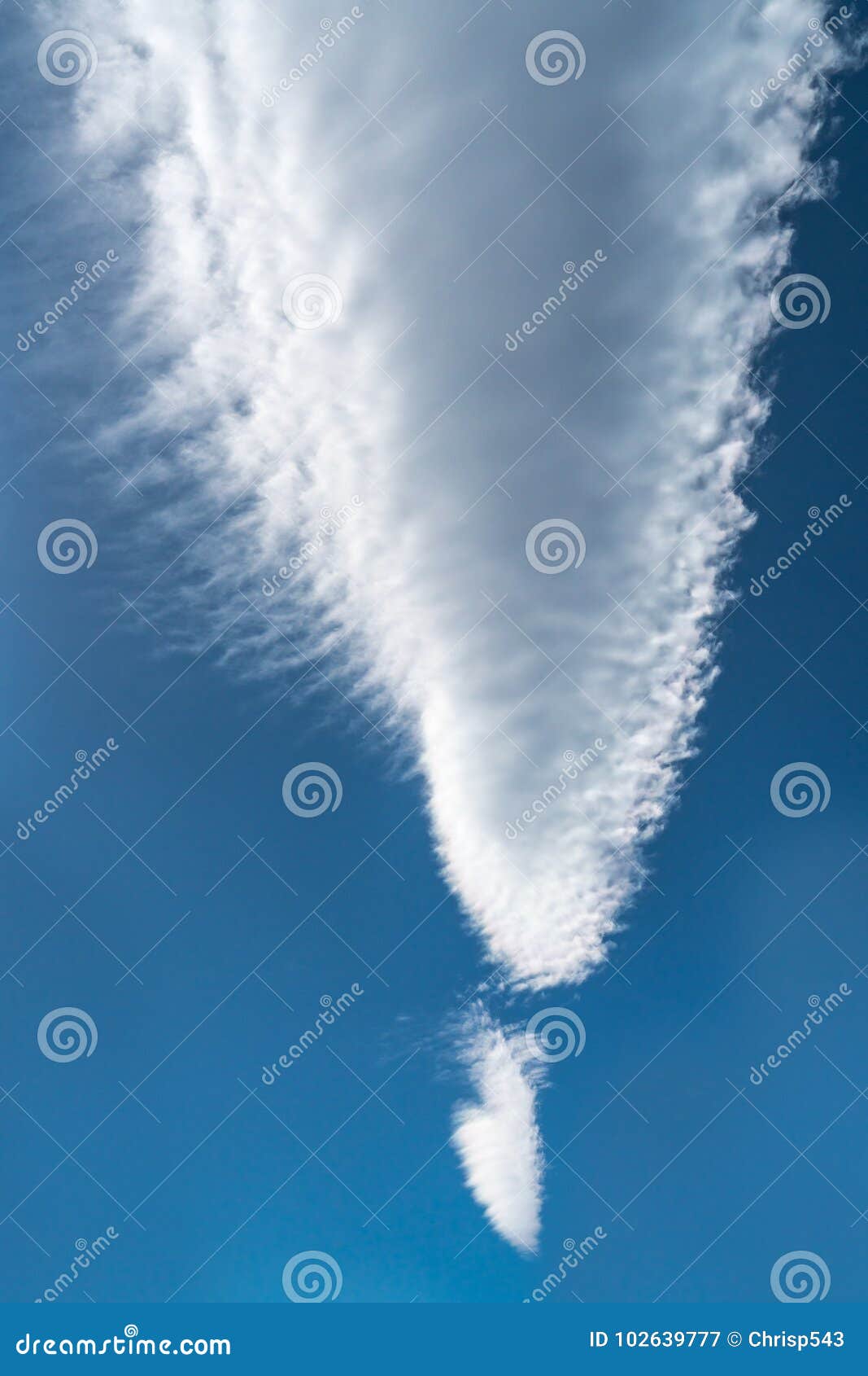 Arrow Shaped Cloud Against a Blue Sky Stock Image - Image of ...
