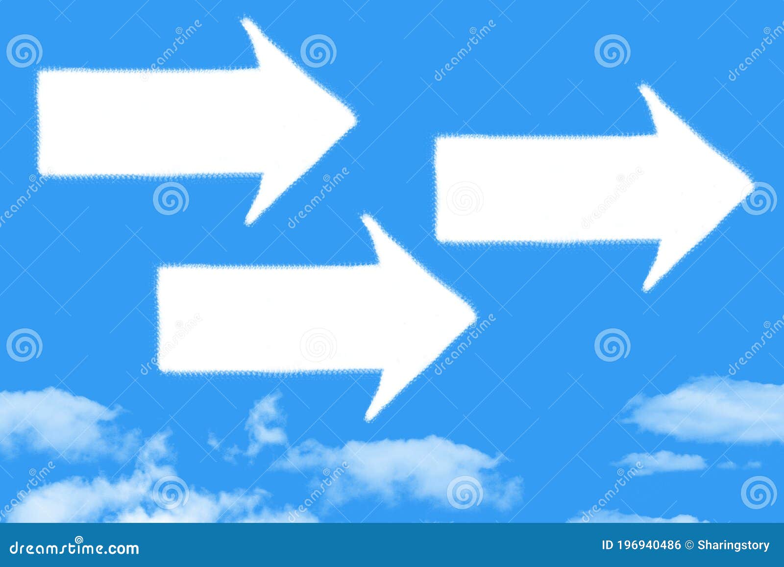 Arrow shaped cloud stock illustration. Illustration of blue - 196940486