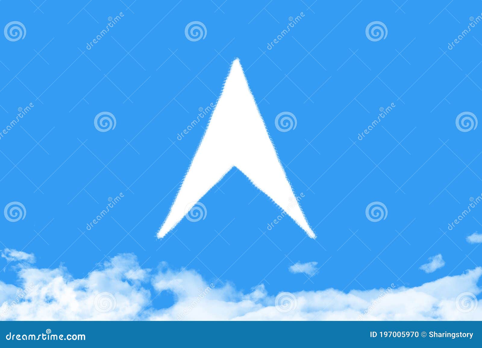 Arrow Shaped Cloud on Blue Sky Stock Illustration - Illustration of ...