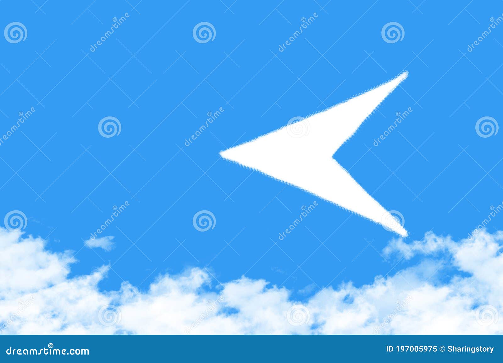 Arrow Shaped Cloud on Blue Sky Stock Illustration - Illustration of ...