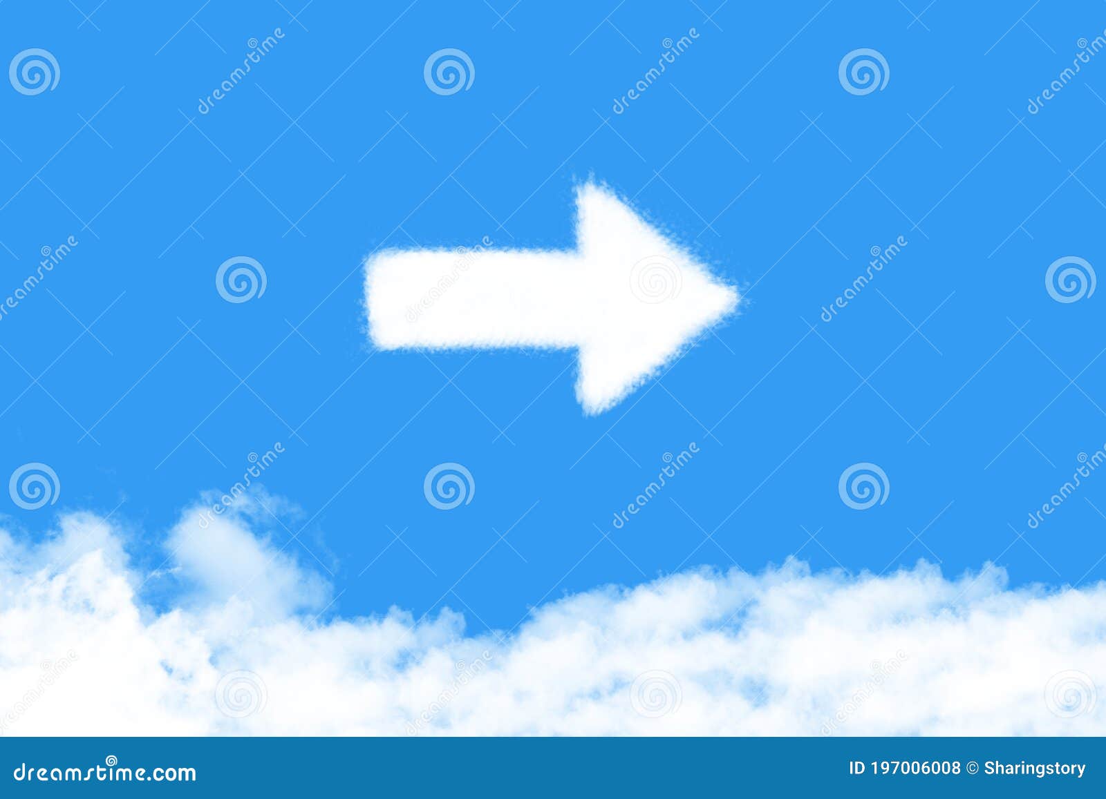 Arrow Shaped Cloud on Blue Sky Stock Illustration - Illustration of ...