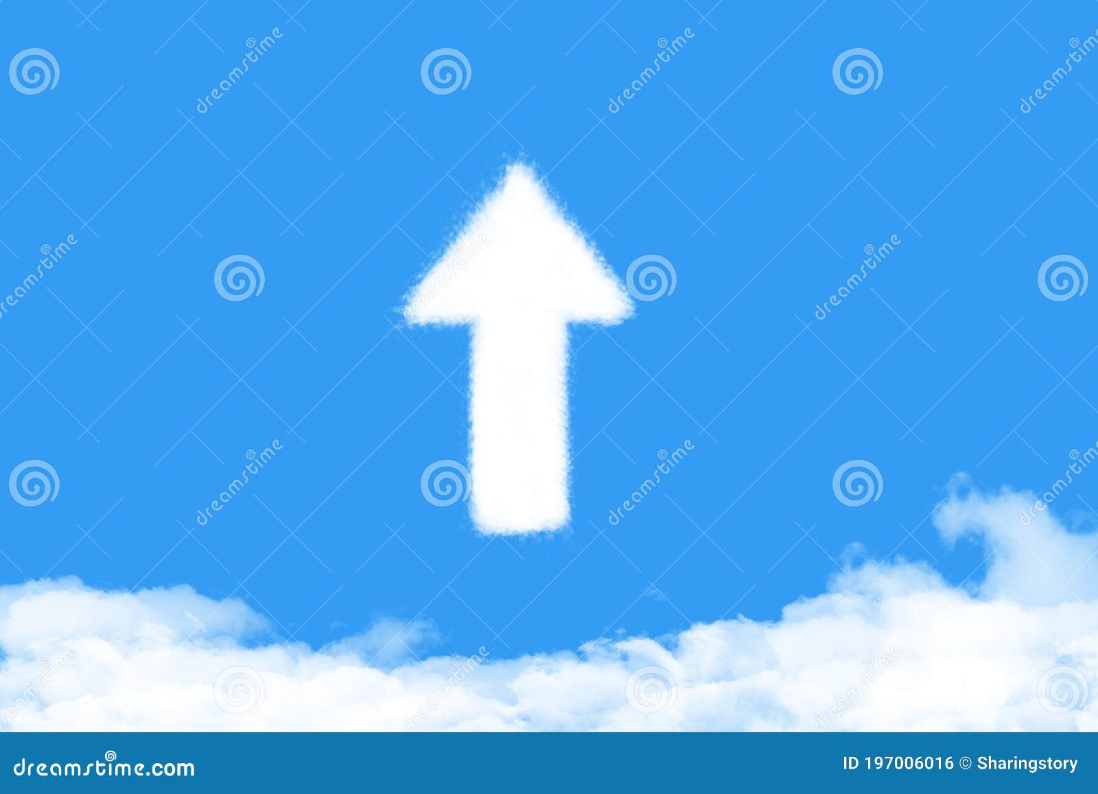 Arrow Shaped Cloud on Blue Sky Stock Illustration - Illustration of ...