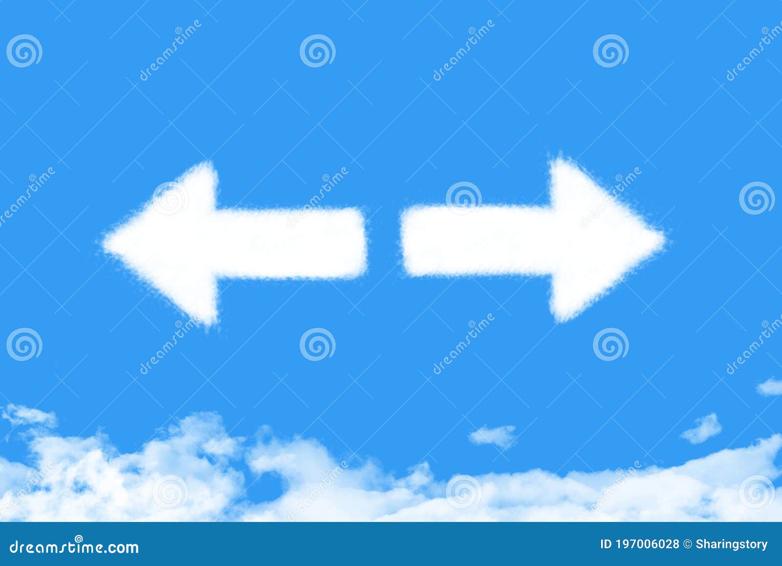 Arrow Shaped Cloud on Blue Sky Stock Illustration - Illustration of ...