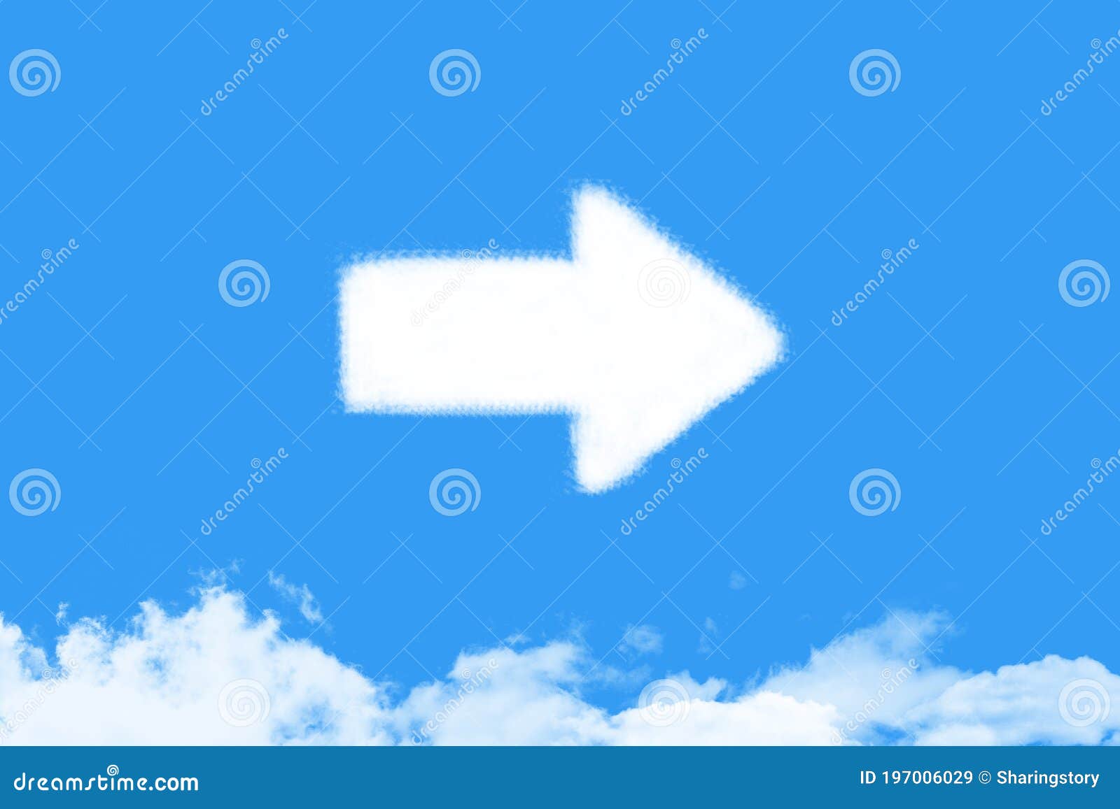 Arrow Shaped Cloud on Blue Sky Stock Illustration - Illustration of ...