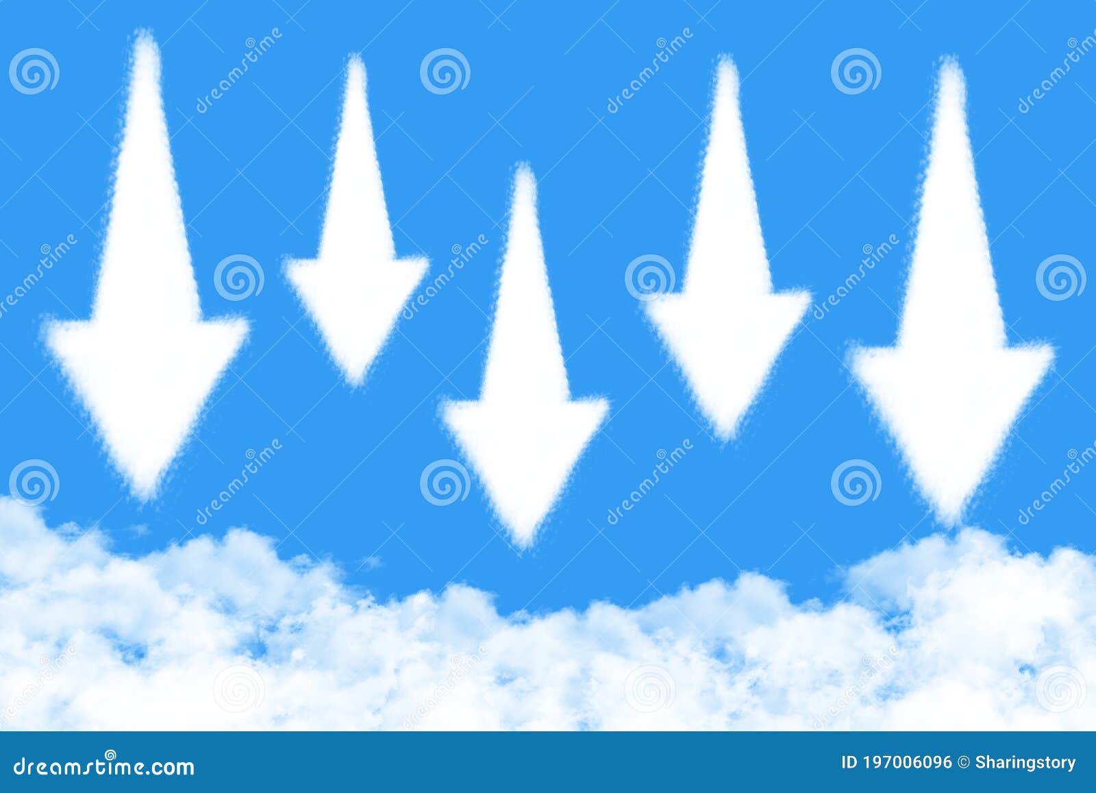 Arrow Shaped Cloud on Blue Sky Stock Illustration - Illustration of ...