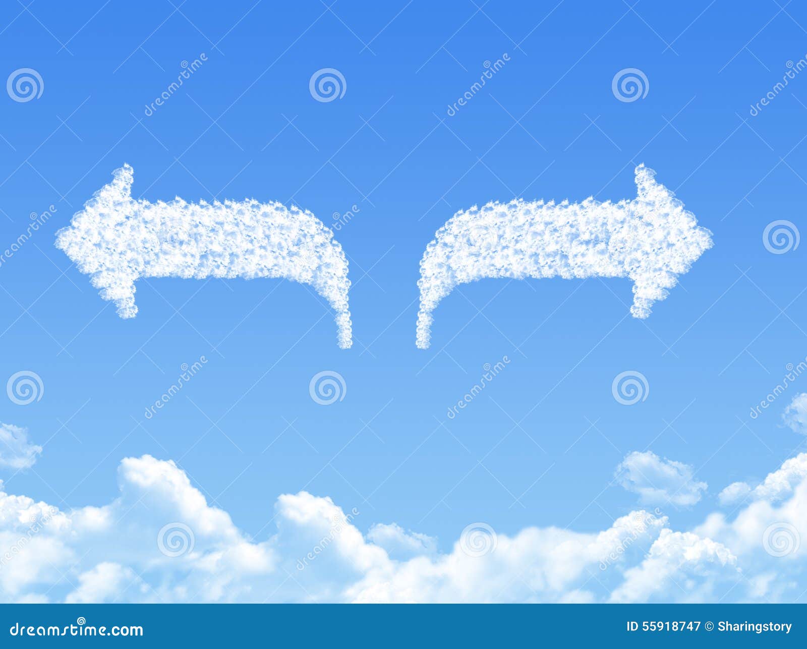 Arrow shaped cloud stock illustration. Illustration of white - 55918747