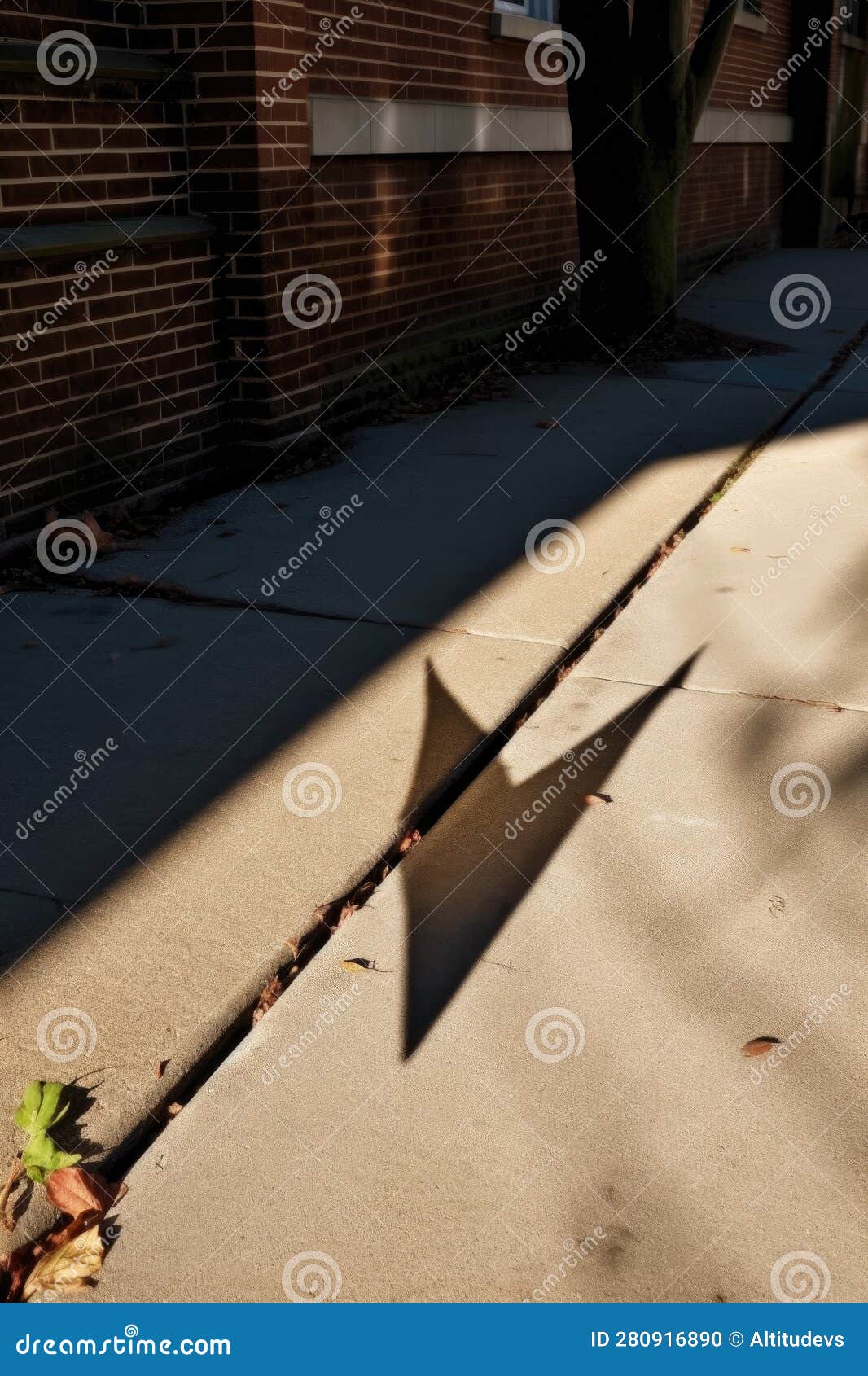 Arrow-shaped Shadow Cast by Sunlight on Pavement Stock Illustration ...