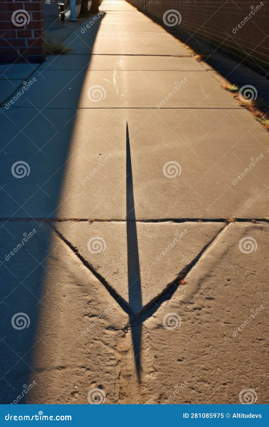 Arrow-shaped Shadow Cast by Sunlight on Pavement Stock Illustration ...