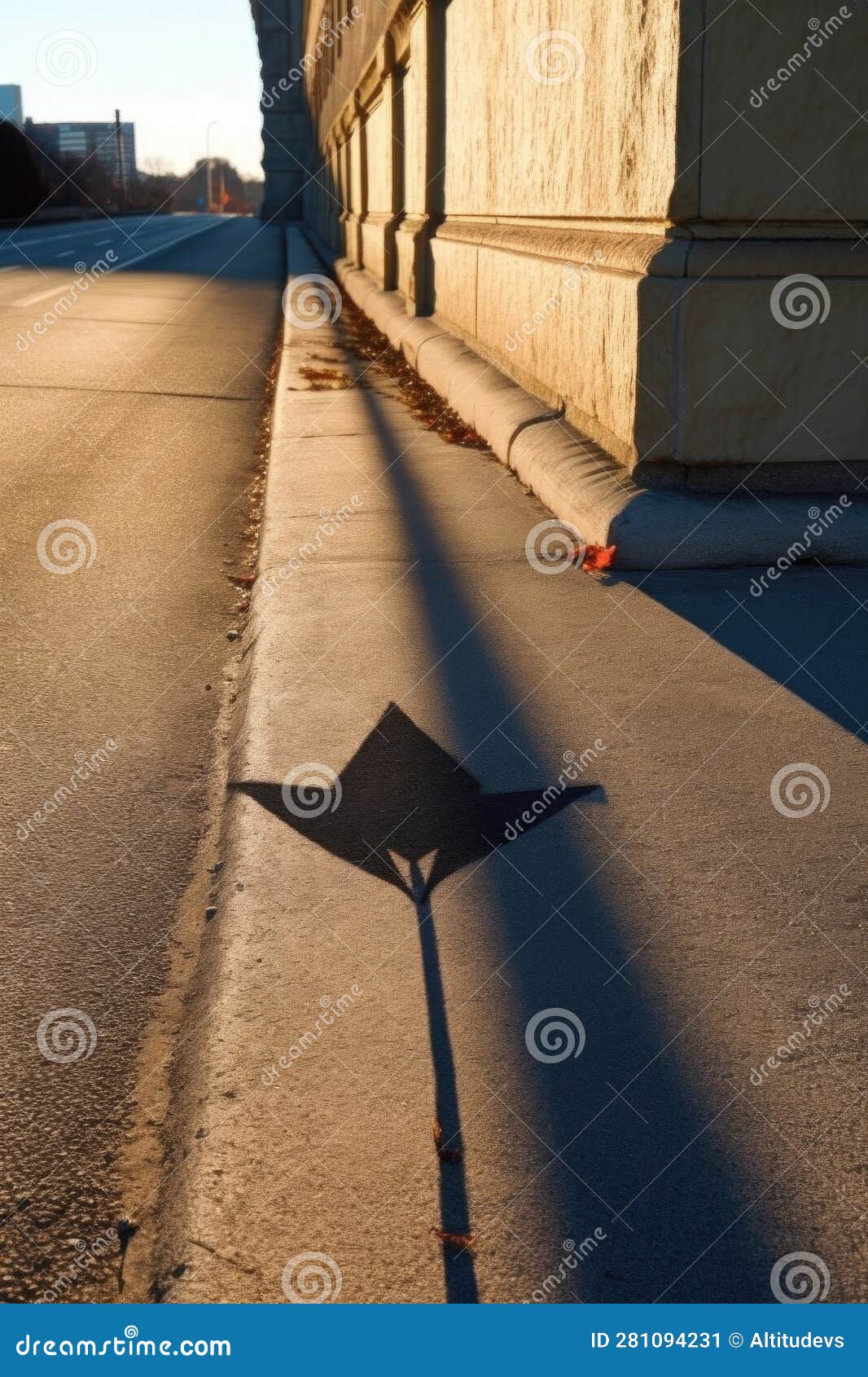 Arrow-shaped Shadow Cast by Sunlight on Pavement Stock Illustration ...