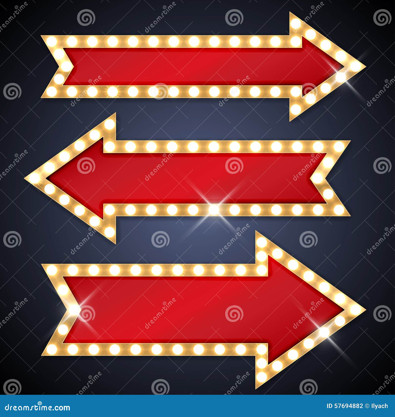 Arrow Shaped Signs in Retro Style Stock Vector - Illustration of bright ...