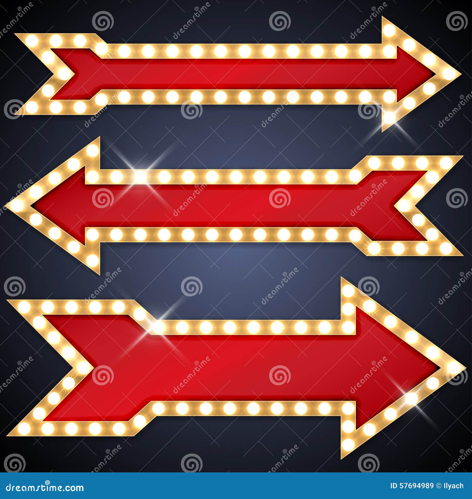 Arrow Shaped Signs in Retro Style Stock Vector - Illustration of 1950s ...