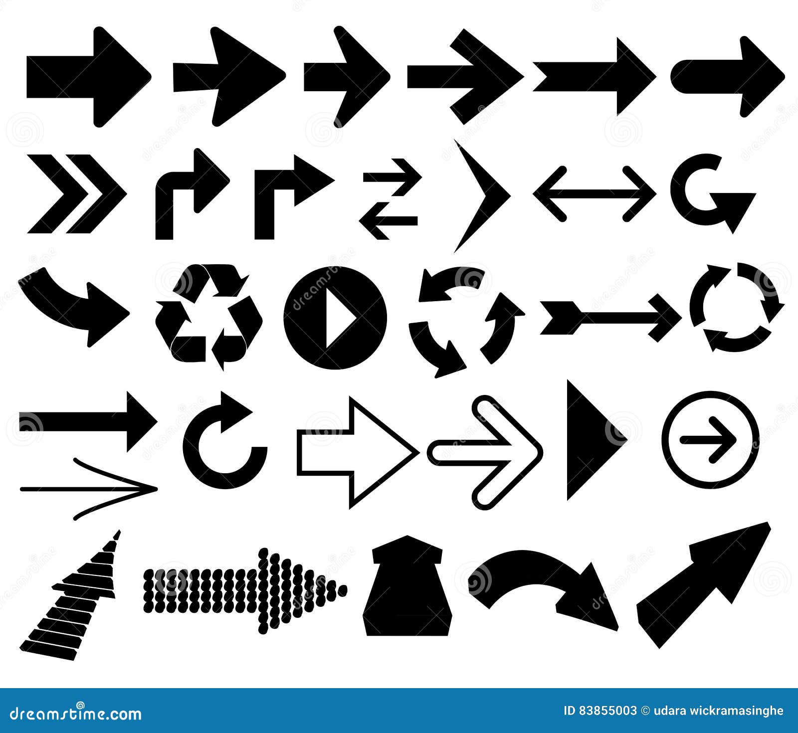 Arrow Shapes and Directions Stock Vector - Illustration of circular ...