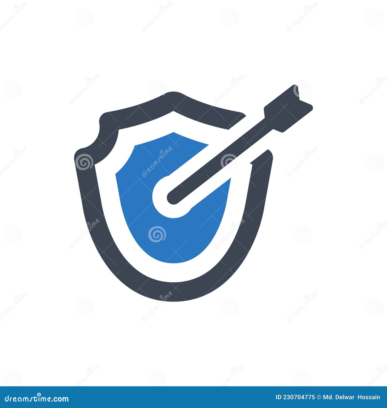 Arrow And Shield Logo Set. Ideal For Badges, Emblems, Icons, Sticker ...