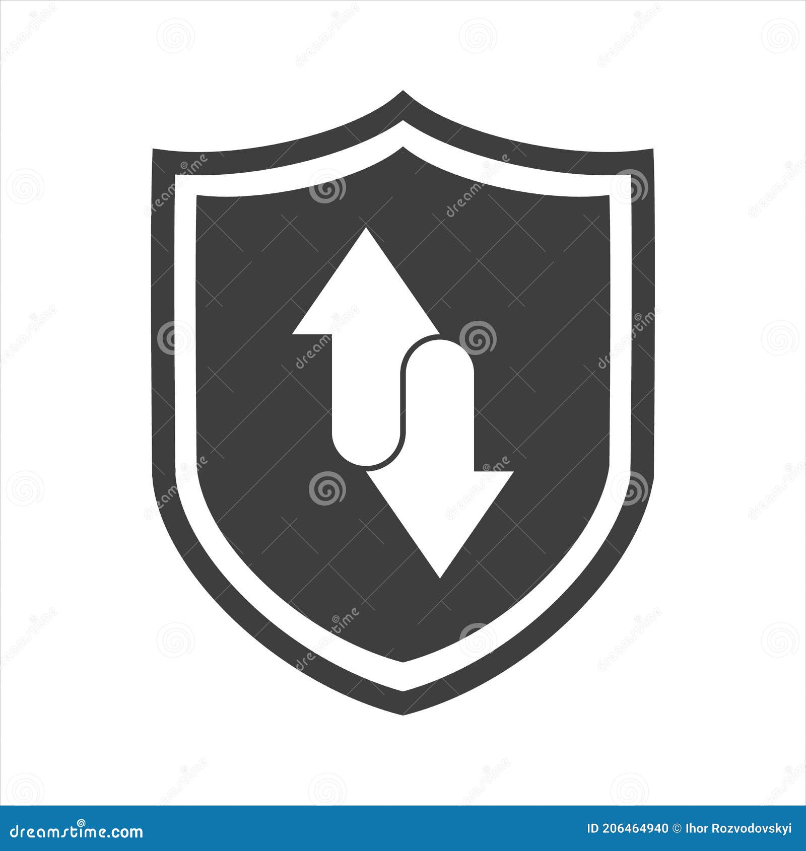 Arrow Shield Icon on White Background. Vector Stock Vector ...