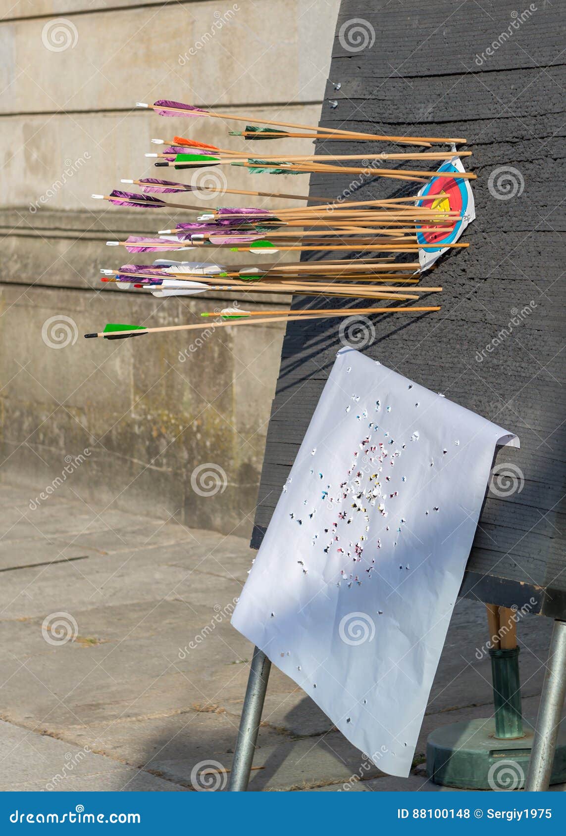 Arrow in the Shield with the Target Stock Photo - Image of historic ...