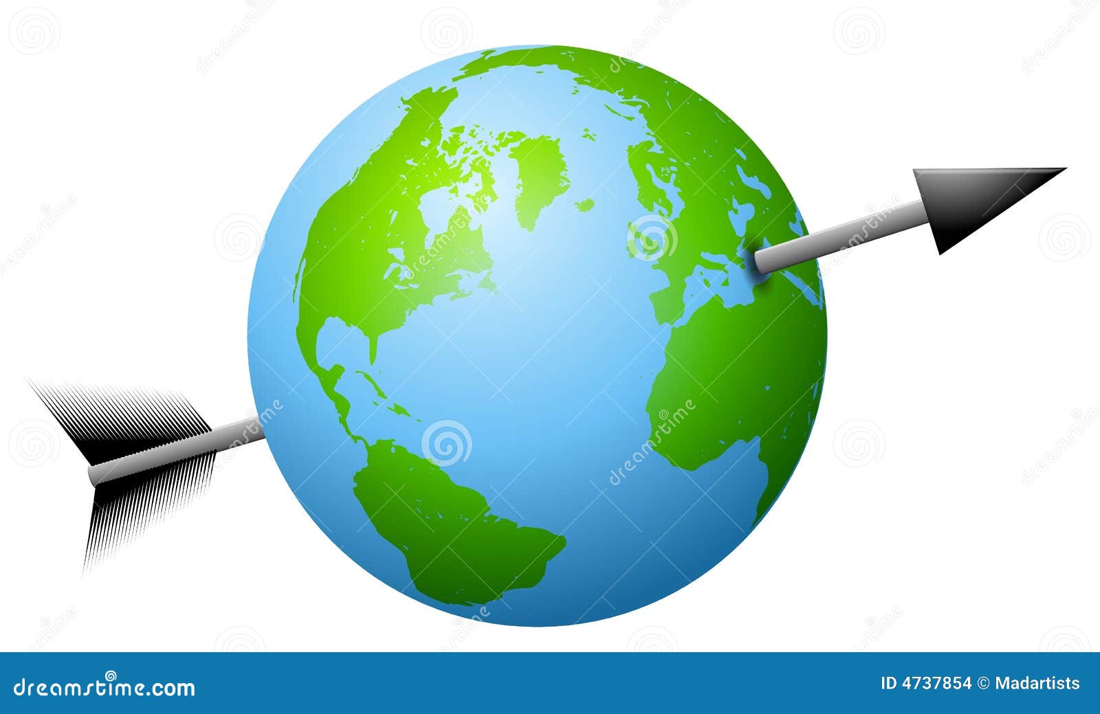 Arrow Shot Through The Earth Stock Illustration - Illustration of ...