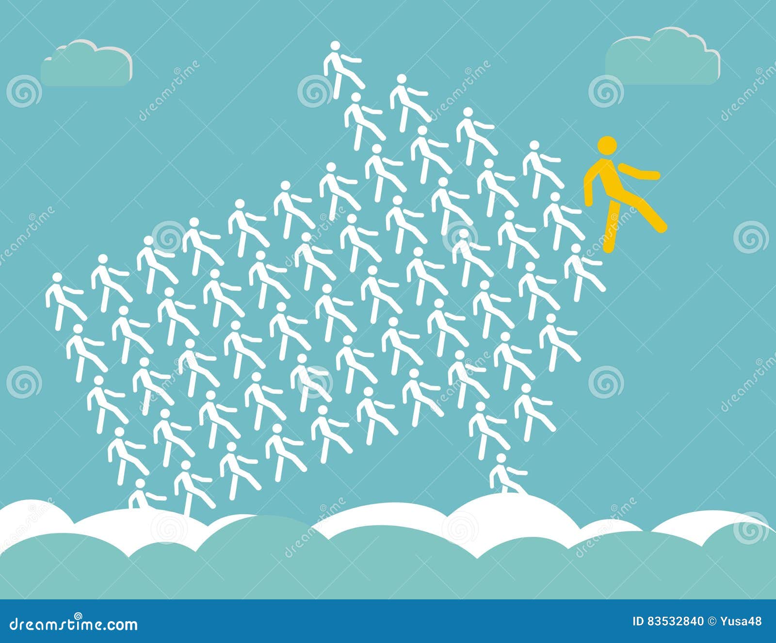 Arrow Shows the Way - the Crowd of Workers Follows the Team Lead Stock ...