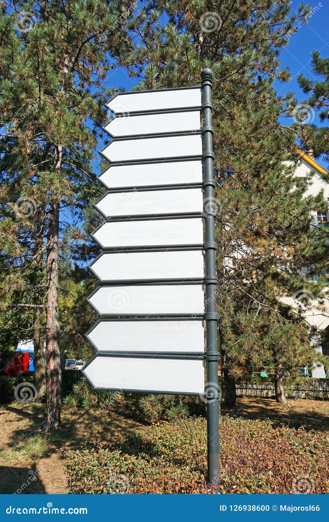 Arrow sign billboard pole stock photo. Image of directional - 126938600